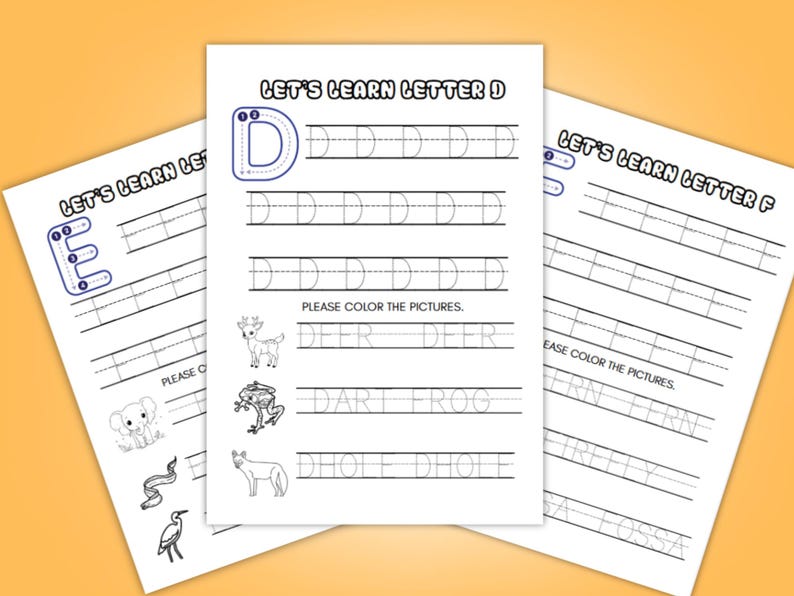 A-Z Wild Animal Alphabet Tracing Worksheets | Printable Preschool ...