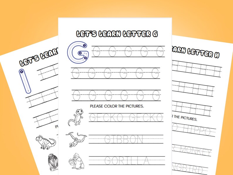 A-Z Wild Animal Alphabet Tracing Worksheets | Printable Preschool ...