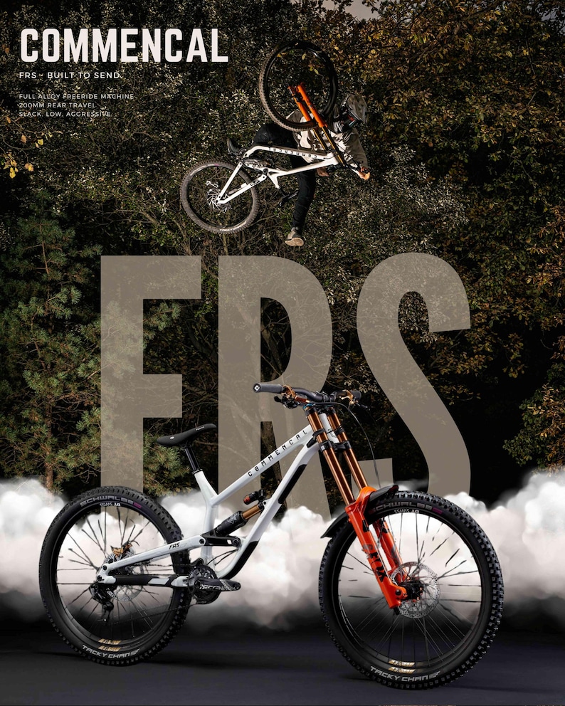 Commencal FRS Freeride Poster – Forest Drop – Mountain Bike Digital Art ...
