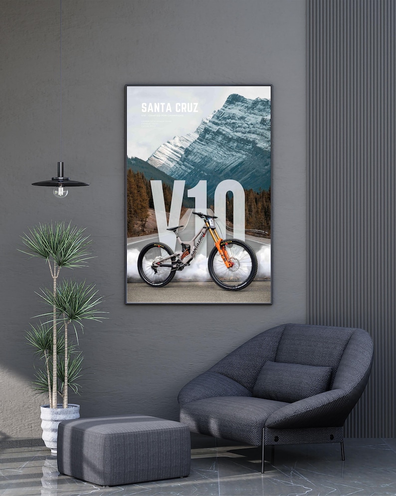 Santa Cruz V10 Downhill MTB Poster – Mountain Bike Wall Art – Digital ...