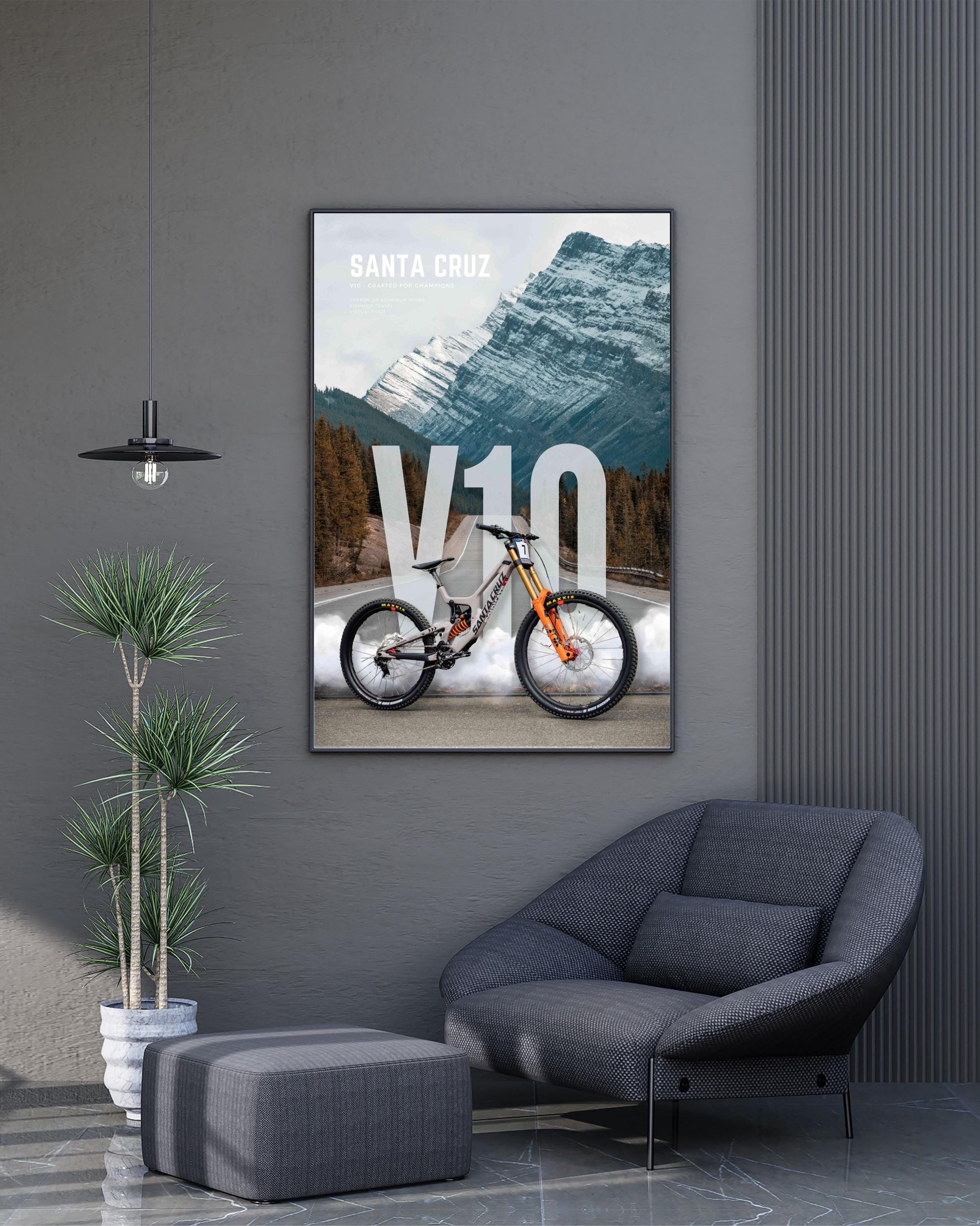 Santa Cruz V10 Downhill MTB Poster – Mountain Bike Wall Art – Digital ...