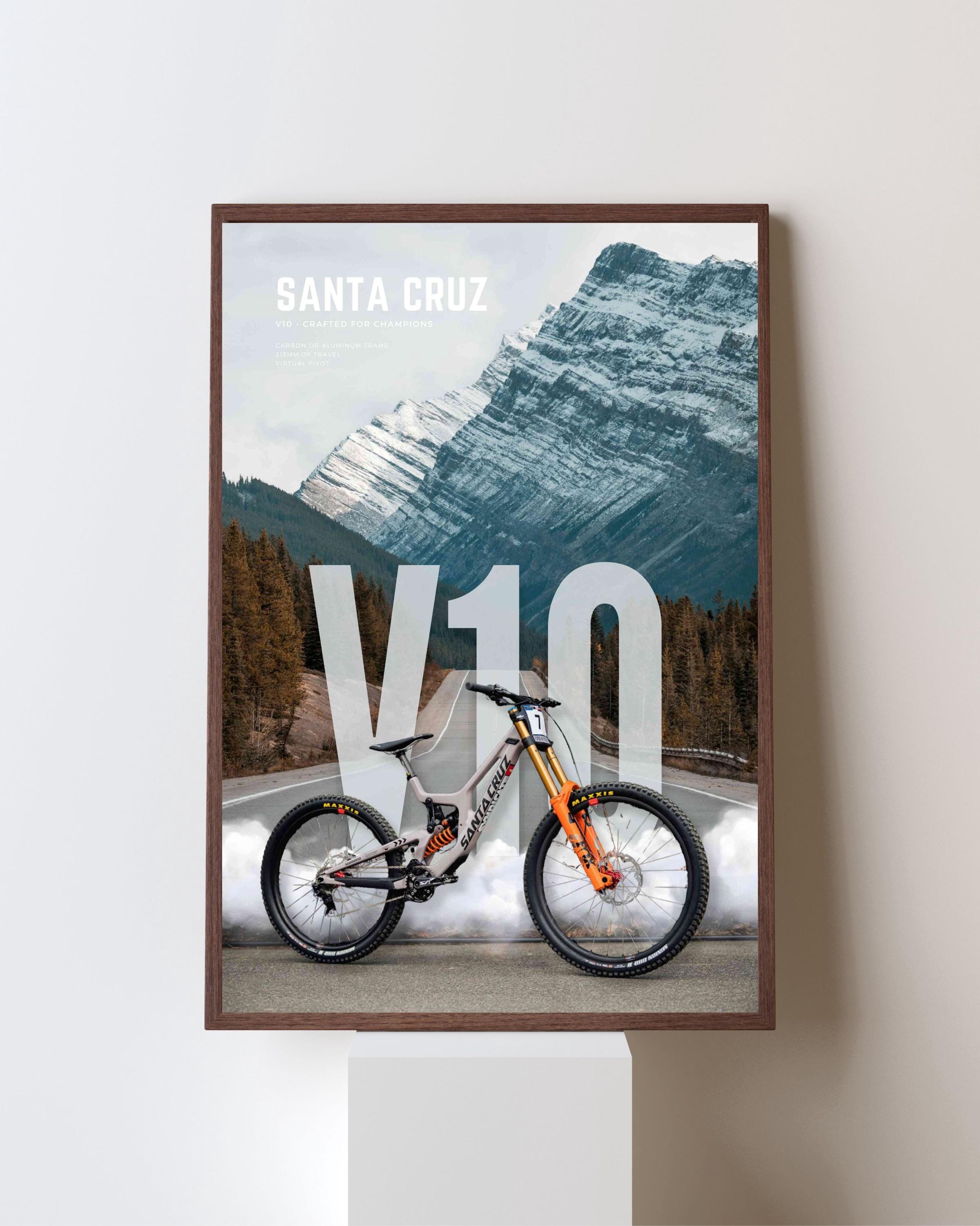 Santa Cruz V10 Downhill MTB Poster – Mountain Bike Wall Art – Digital ...
