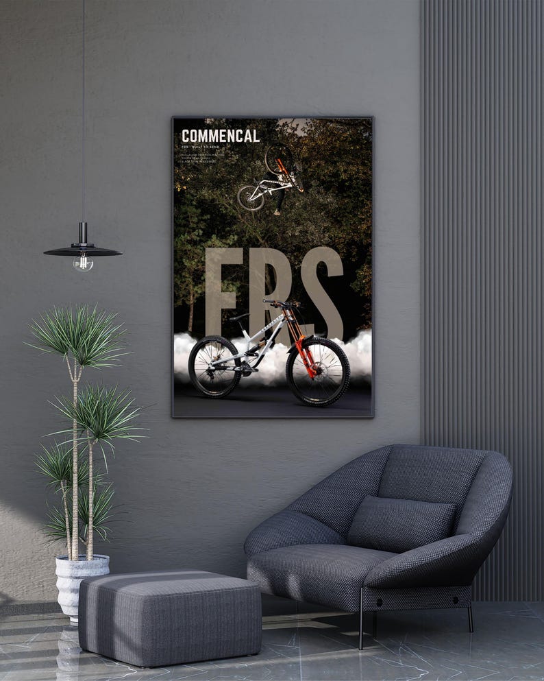 Commencal FRS Freeride Poster – Forest Drop – Mountain Bike Digital Art ...