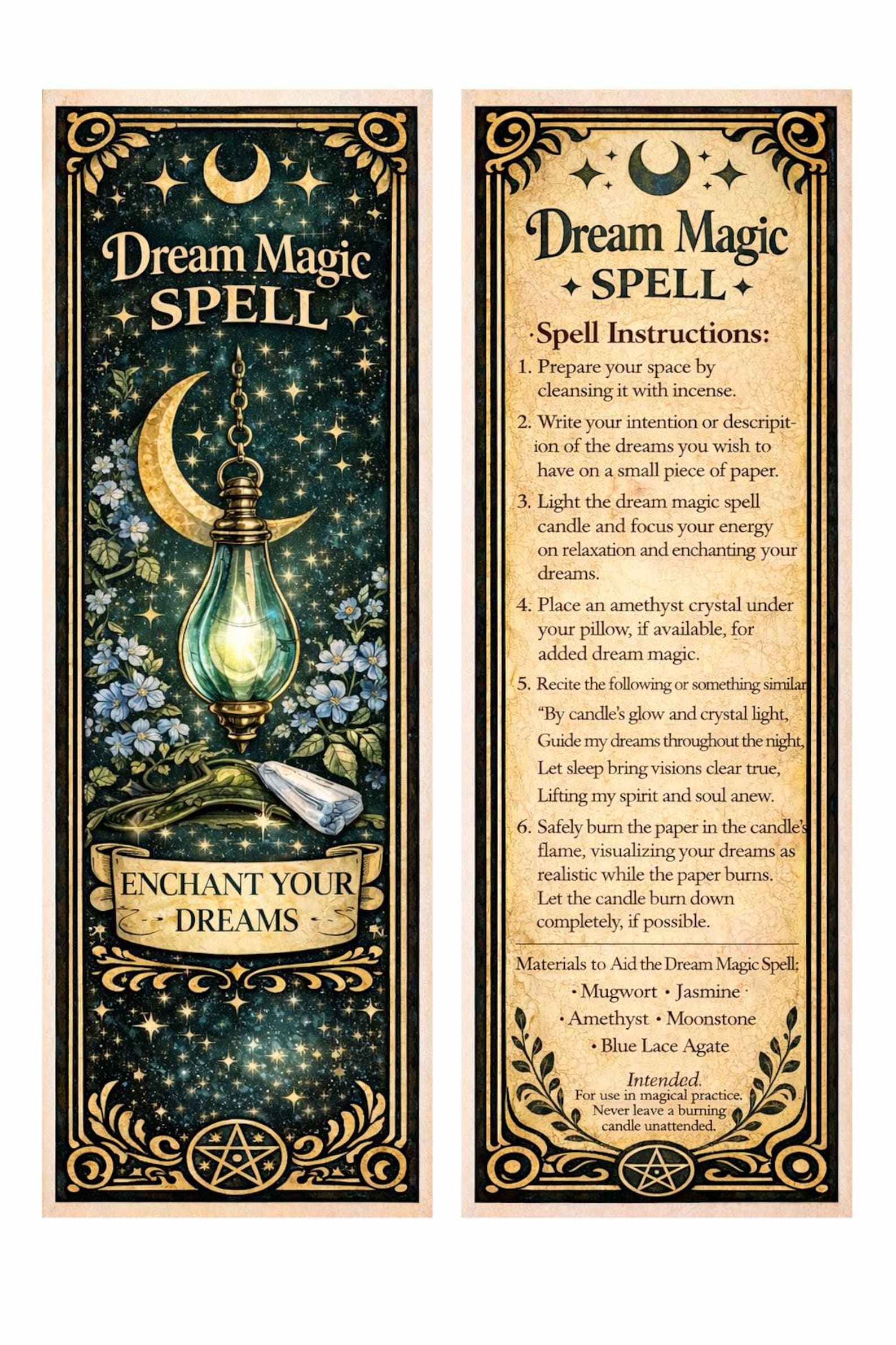 Dream Magic Spell Candle | Ritual Prayer for Peaceful Sleep - Etsy