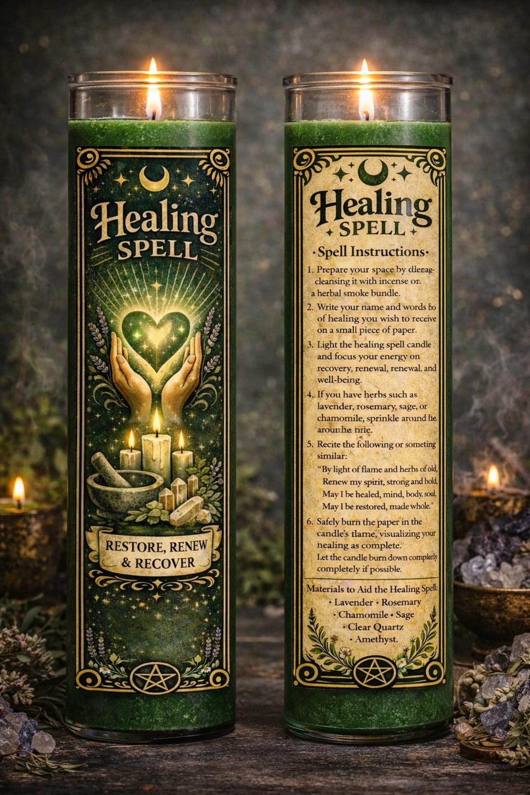 Healing Spell Candle for Renewal and Well Being | Ritual Prayer Candle ...