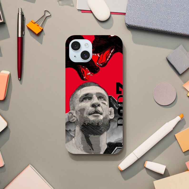 Khamzat Chimaev iPhone Case: BORZ Wolf MMA Fighter Design - Etsy