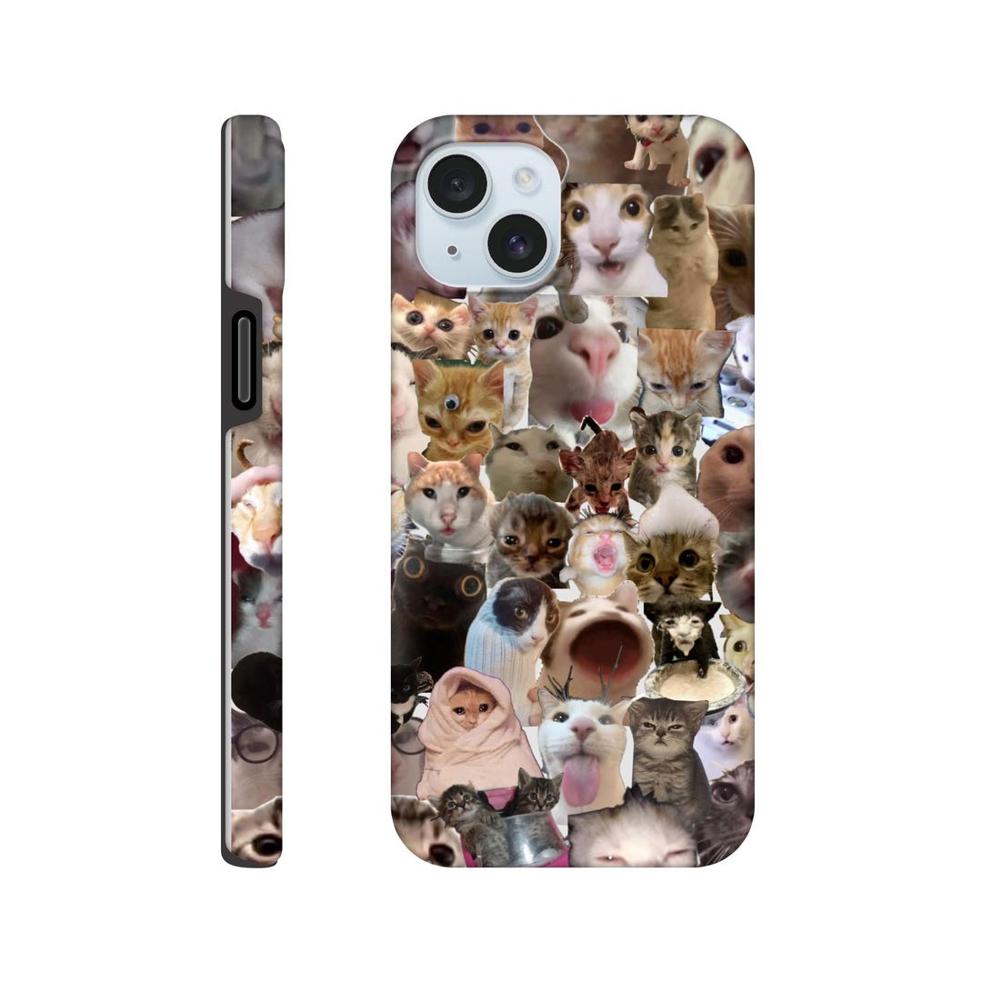 Funny Meme Cat Collage iPhone Case – Scratch Resistant Cover - Etsy