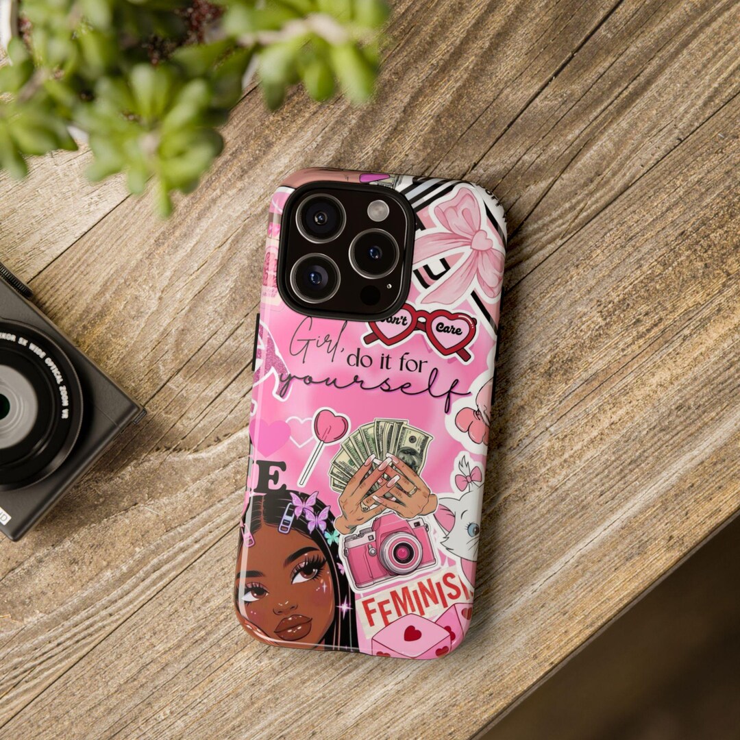 Pink Baddie Phone Case Self Love Collage Y2K Money Art Cover - Etsy