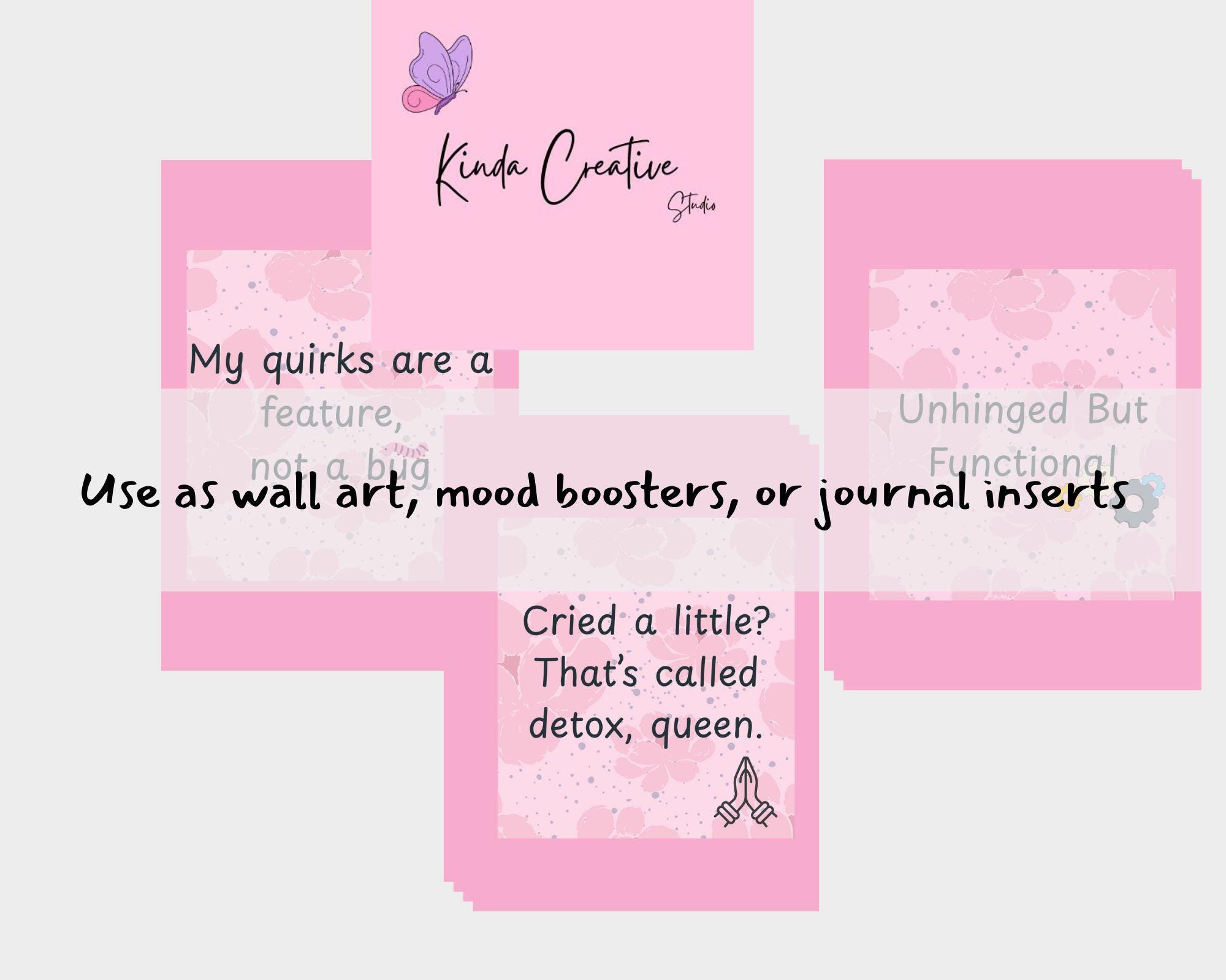 Sassy Affirmation Cards, Printable Mental Health Humor for Gen Z ...