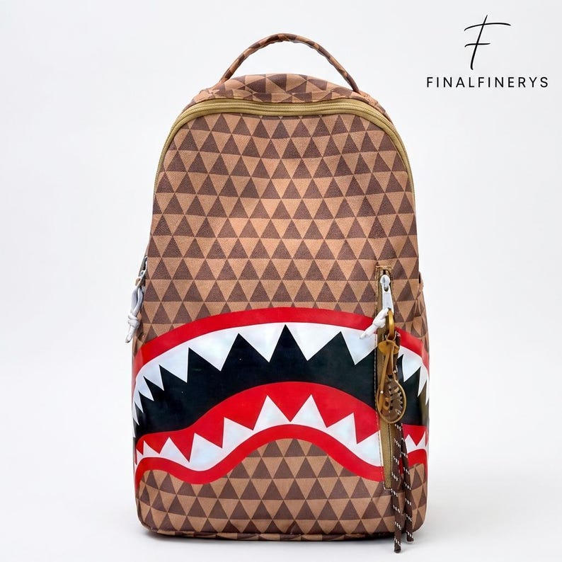 Mochila con diseño geométrico de boca de tiburón / Mochila urbana ...