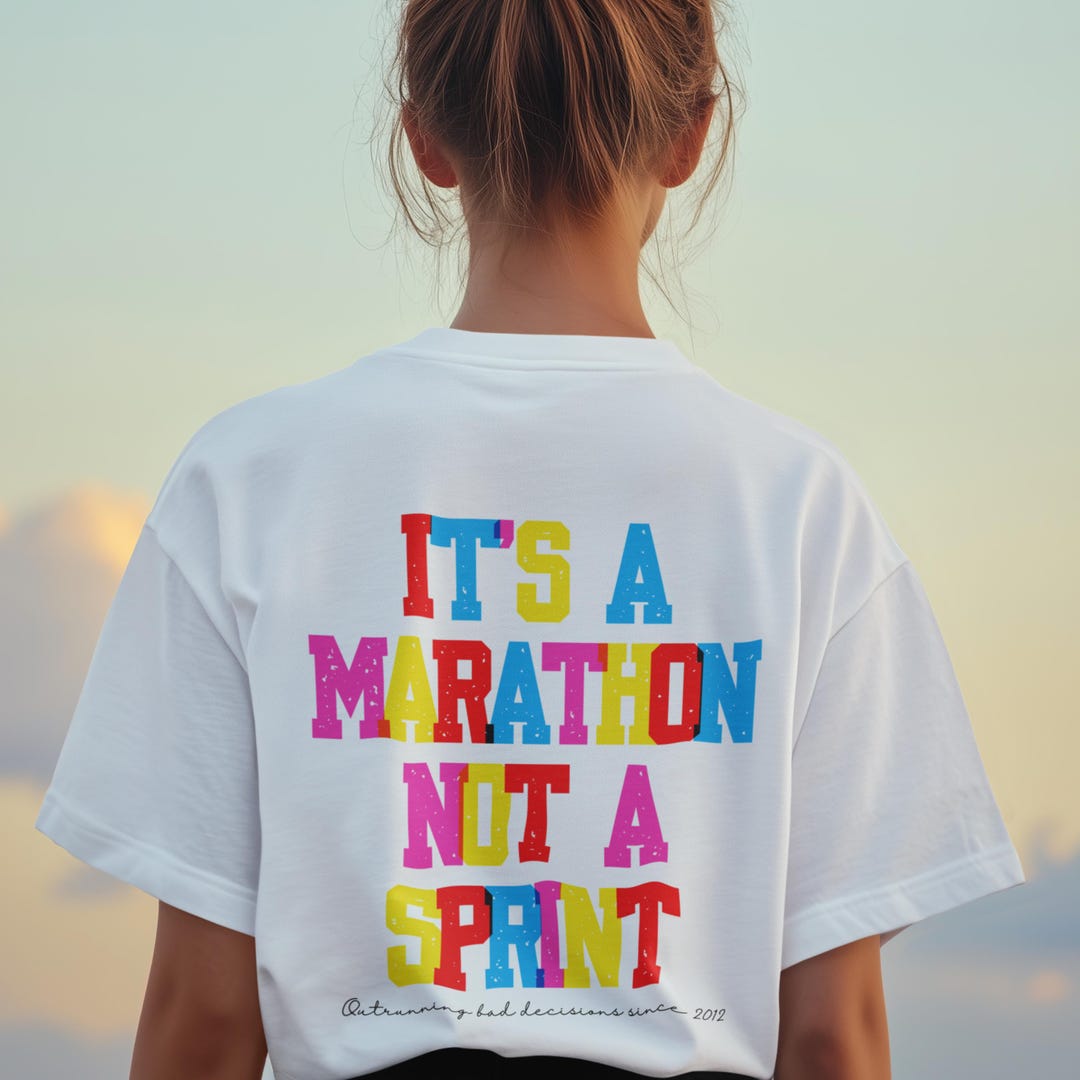 Red Flag Run Club Tee | It’s a Marathon Not a Sprint | Outrunning Bad ...
