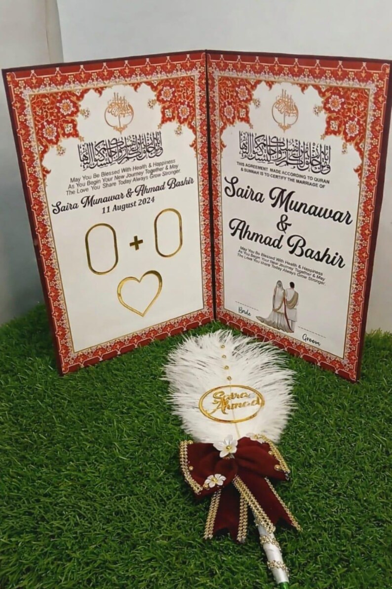 Personalized Custom Nikah Certificate Nikahnama | Islamic Wedding ...