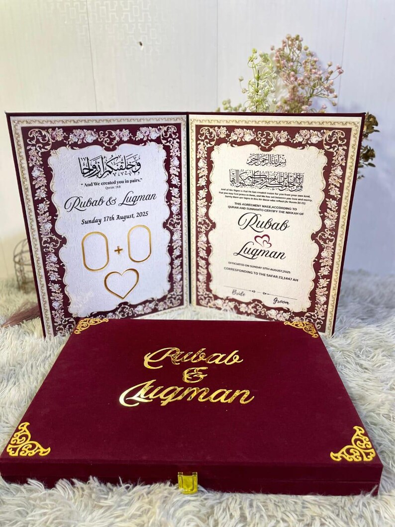 Personalized Custom Nikah Certificate Nikahnama | Islamic Wedding ...