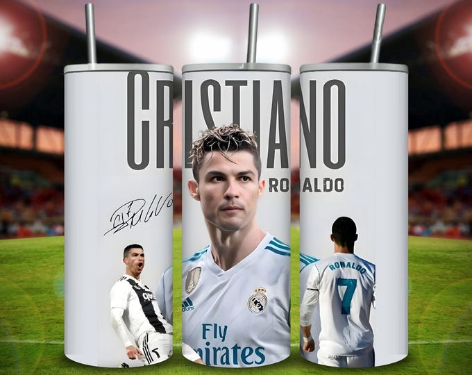 Cristiano Ronaldo Tumbler Wrap: CR7 Soccer Sublimation Design (PNG ...
