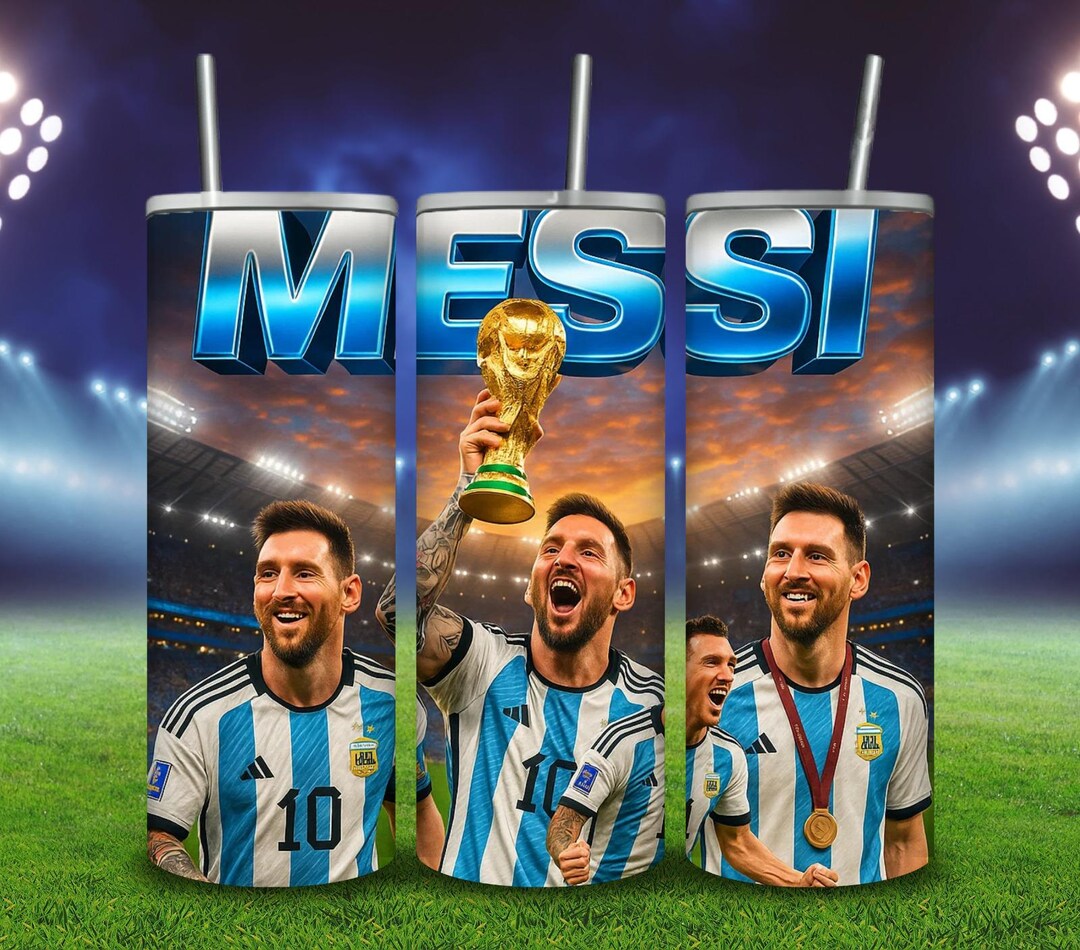 Lionel Messi World Cup Tumbler Wrap PNG | 20oz Argentina Soccer ...