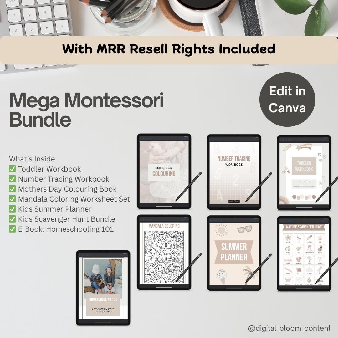 Mega Montessori Printable Bundle: Toddler Workbook, Colouring Pages ...