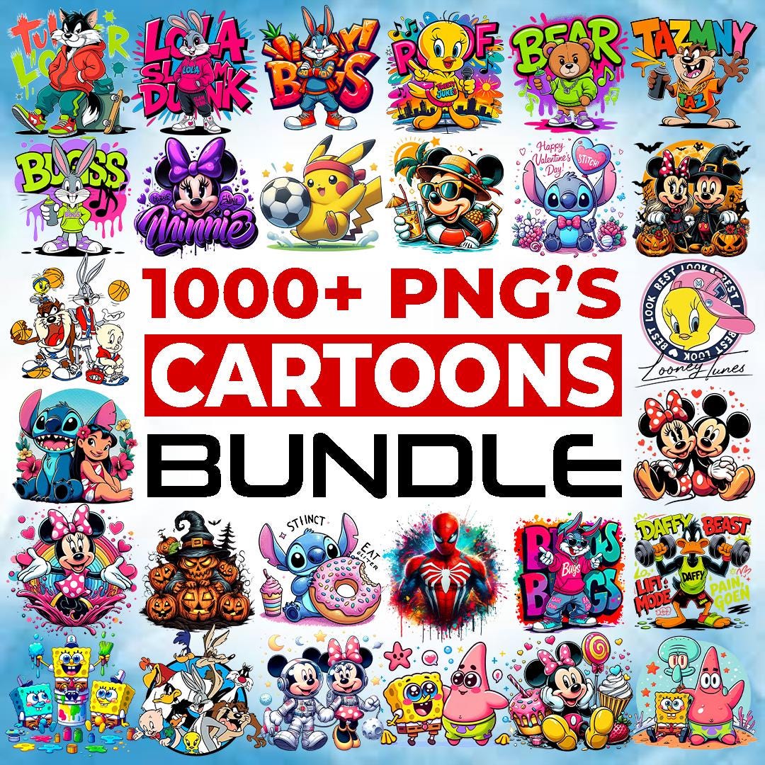 1000+ Funny Cartoon Mega Bundle Png, Cartoon Clipart, Cartoon Png ...