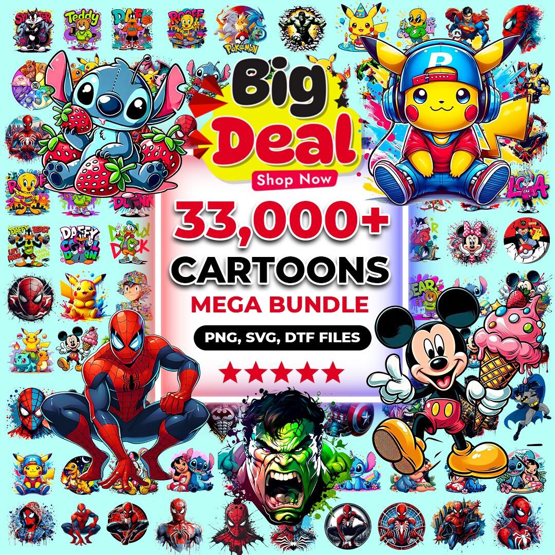 33000+ Cartoon Mega Bundle Png, Cartoon Characters, Cartoon Clipart ...