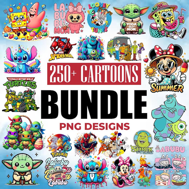250+ Cartoons Bundle Png, Cartoon Characters, Cartoon Clipart, Cartoon ...