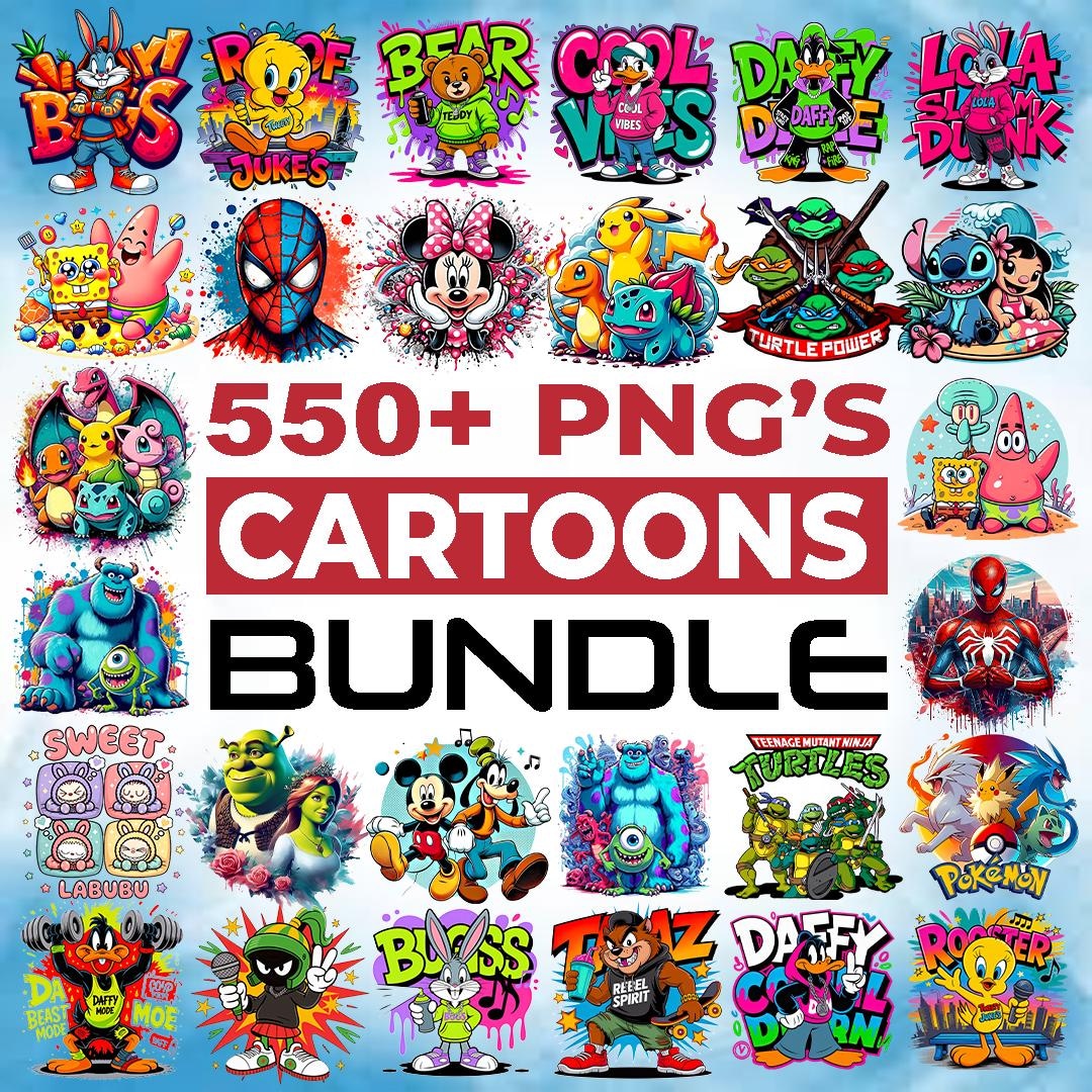 550+ Cartoons Bundle Png, Cartoon Characters, Cartoon Clipart, Cartoon ...