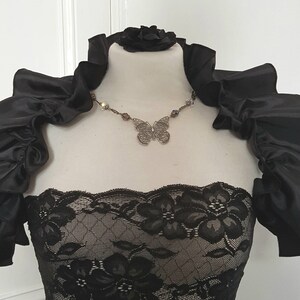 HALLOWEEN Cosplay Shoulder Ruffle Shrug Black Taffeta - Etsy