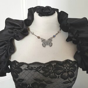 HALLOWEEN Cosplay Shoulder Ruffle Shrug Black Taffeta - Etsy