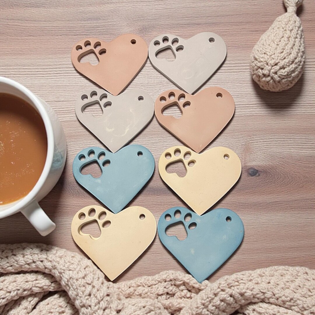 Heart Shape With Paw Aroma Stone Ornaments – Soft, Sweet, and Scented ...