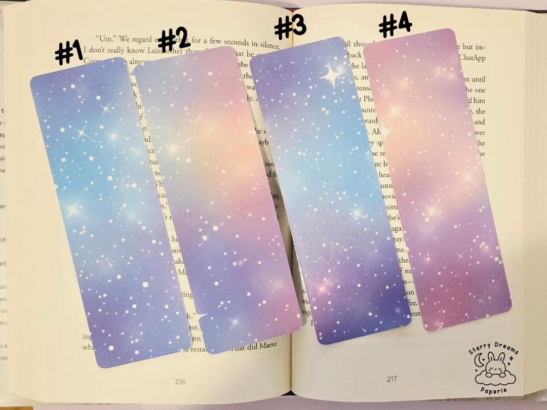 Cosmic Bookmark: Laminated Star Design, Personalized With Name - Etsy