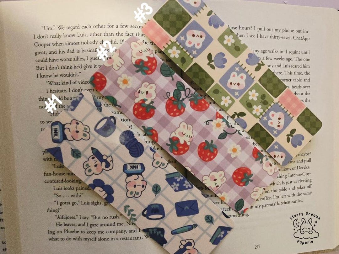 Bunny Bookmark | Laminated | Tassel Add on Option| Double Sided ...