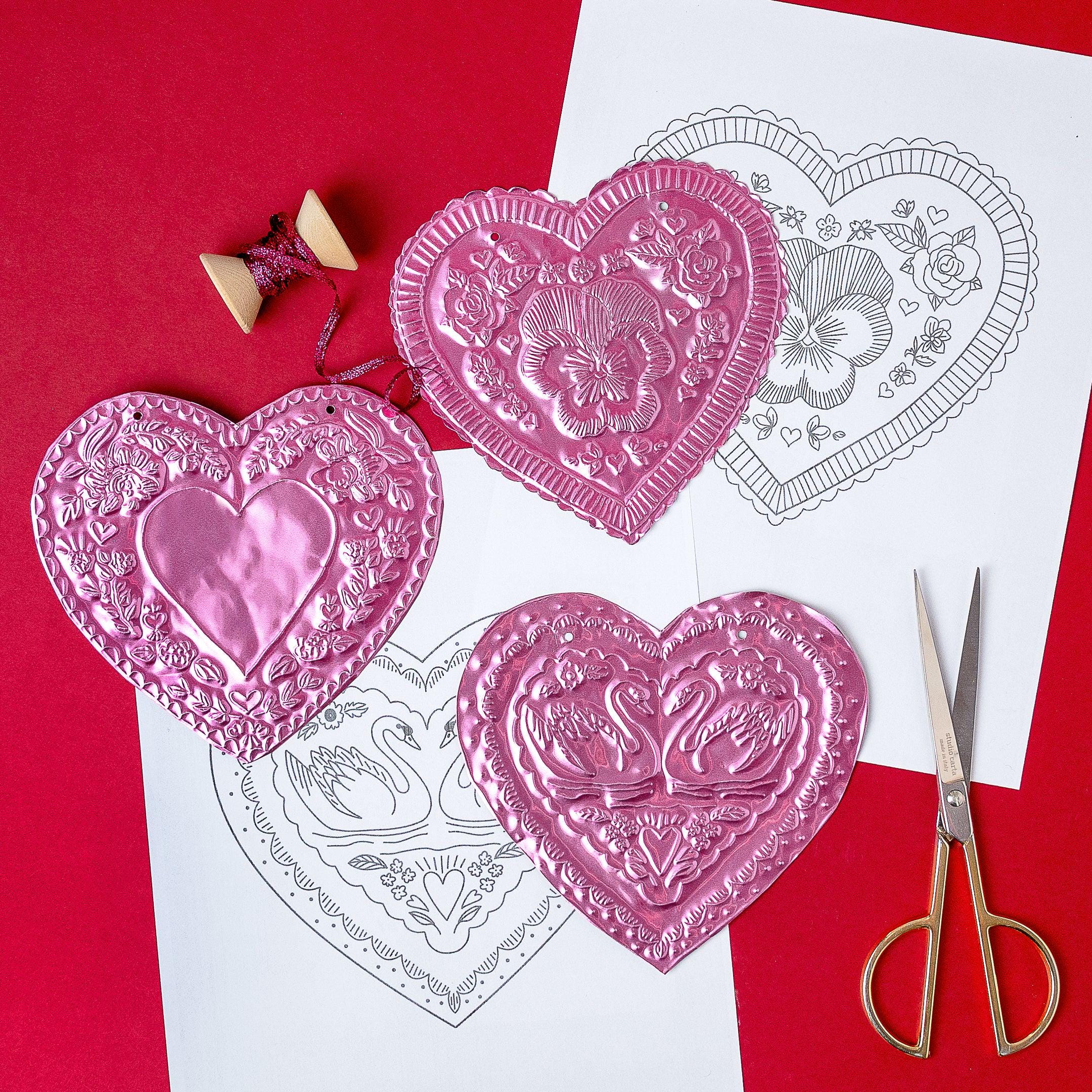 Tin Embossed Hearts, PDF Template - Etsy