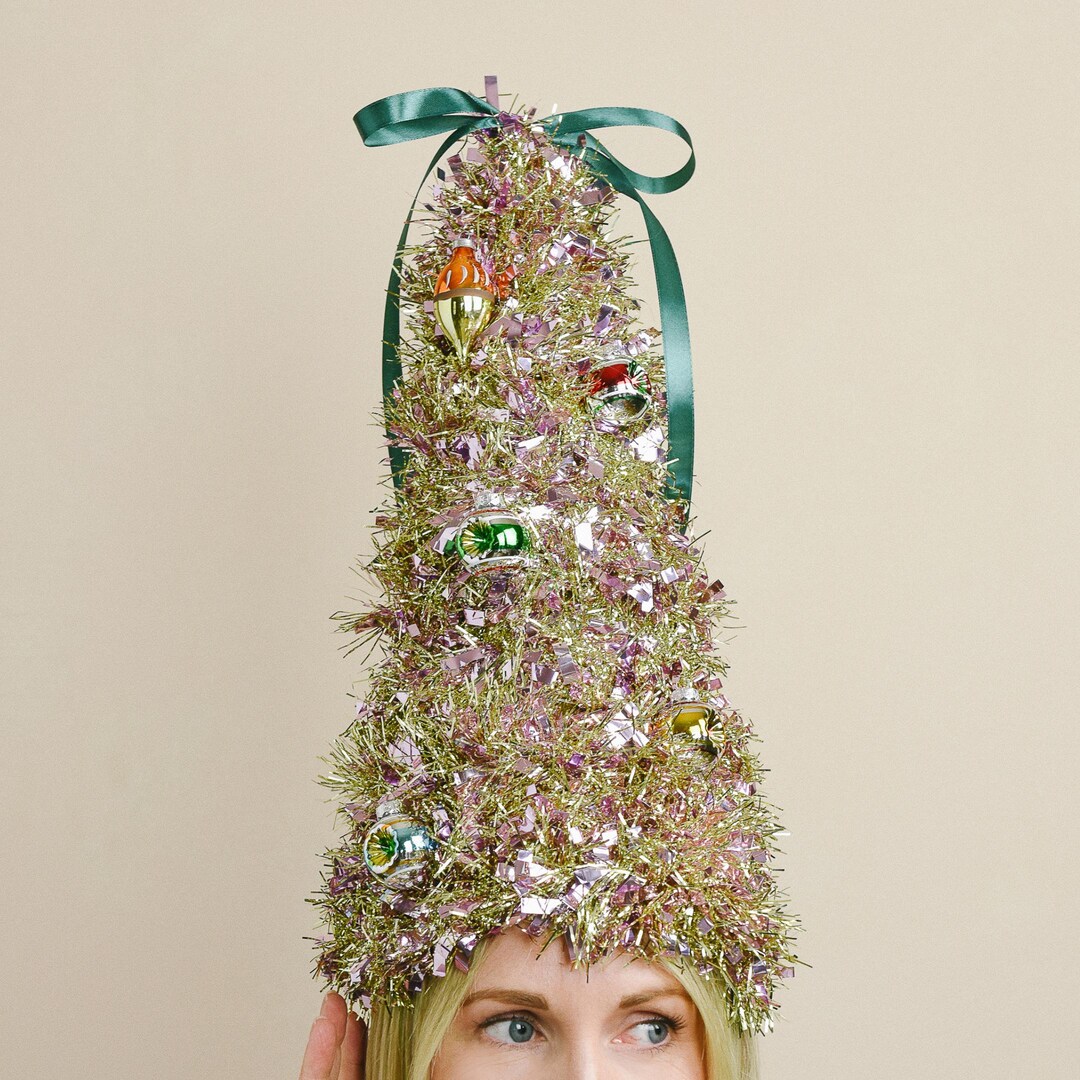 Tinsel Christmas Tree Hat, PDF Template - Etsy