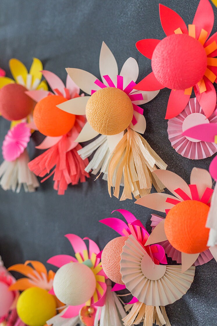 DIY Colorful Flower String Lights, SVG & PDF Template - Etsy
