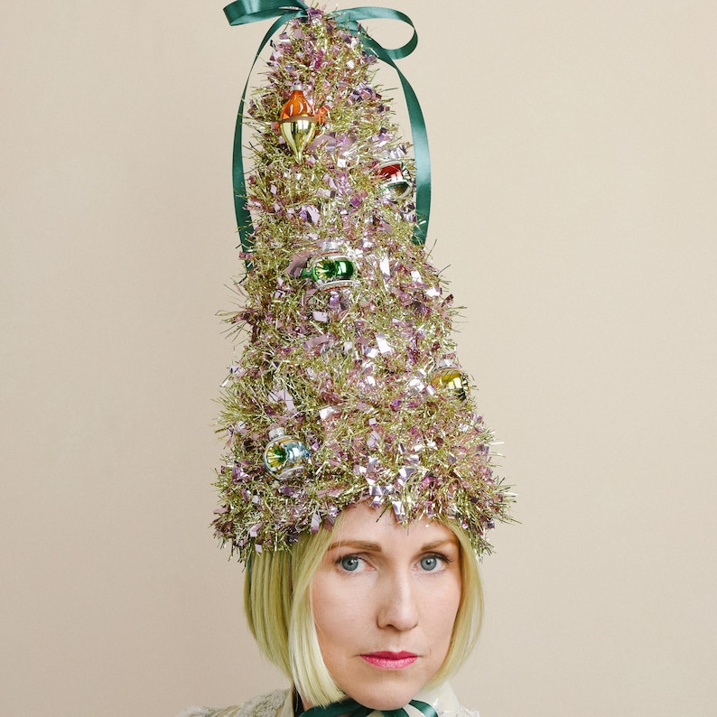 Tinsel Christmas Tree Hat, PDF Template - Etsy
