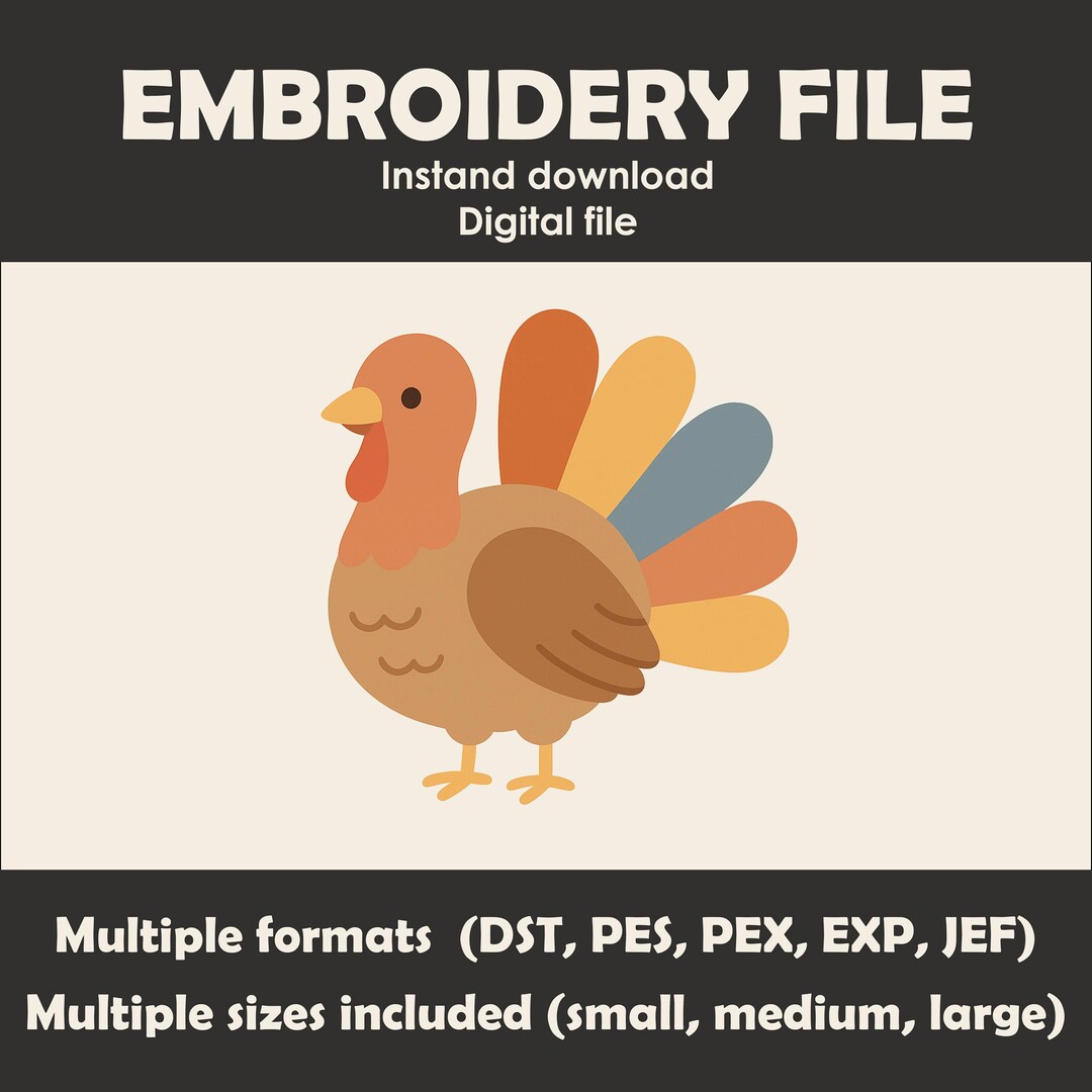 Motif Broderie Dinde – Design Thanksgiving Et Automne – Décoration ...