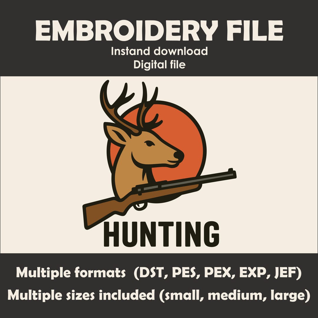 Deer Hunting Embroidery Design: Rifle Silhouette (PES, DST, VP3) - Etsy