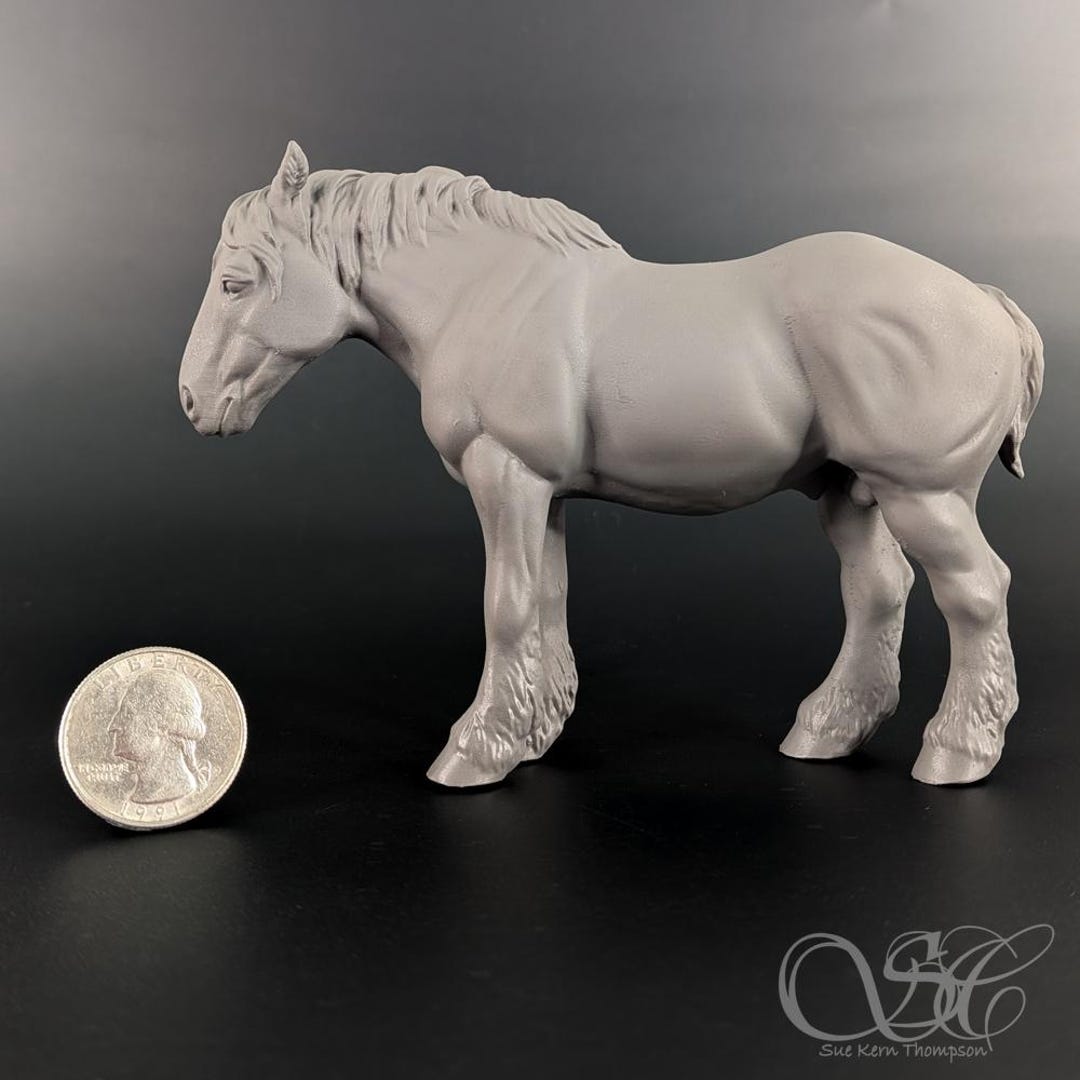 3D Printed Draft Horse Model Hank Mccoy, 1:20 Scale Resin Stallion - Etsy
