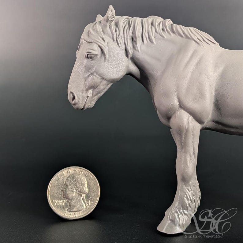 3D Printed Draft Horse Model Hank Mccoy, 1:20 Scale Resin Stallion - Etsy