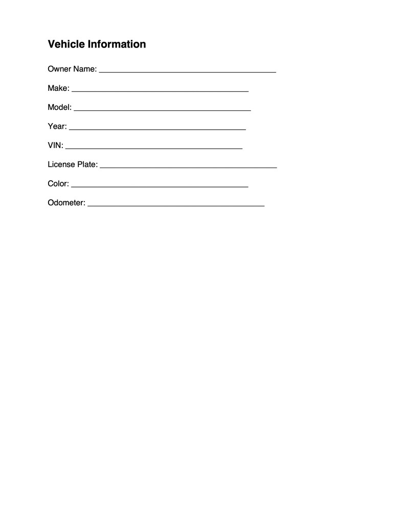 Vehicle Maintenance Logbook/car Service Record/printable Auto Repair ...