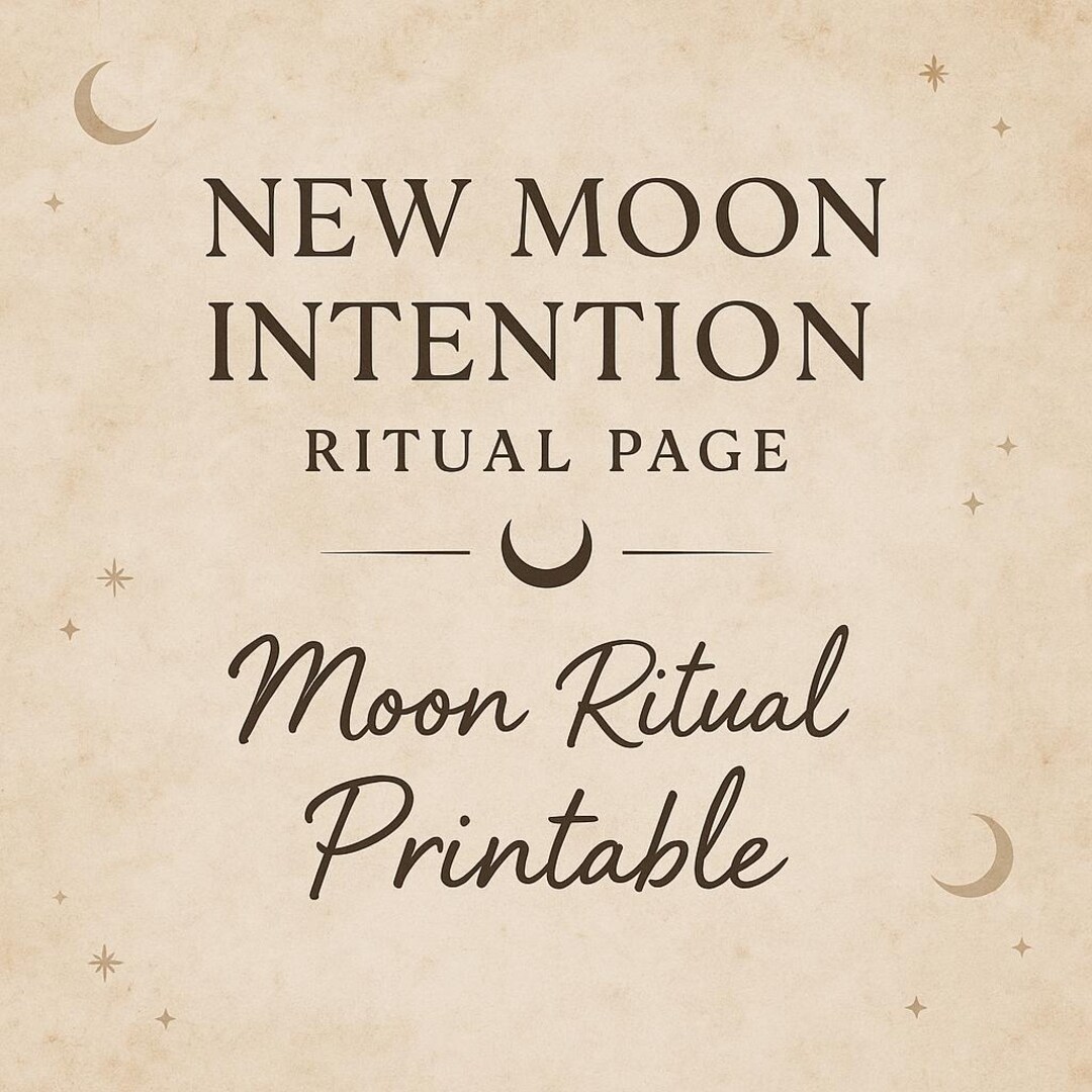 New Moon Intention Ritual Page – Manifestation Worksheet for Lunar Goal ...