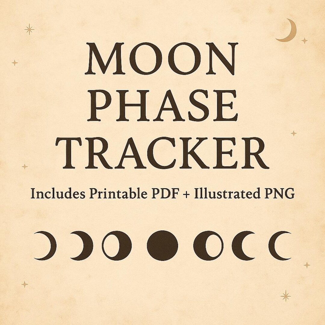 Moon Phase Tracker Printable – Lunar Cycle Chart With Ritual Prompts ...