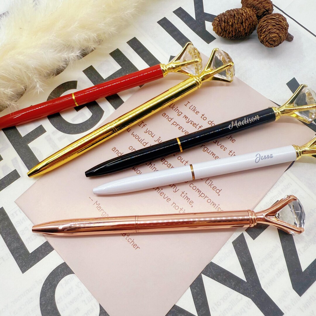 Personalized Diamond Ballpoint Pen: Engraved Gift for Bridesmaids ...