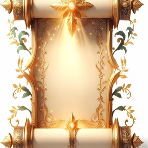 Sun Light Elf Theme Fantasy Scroll Set – JPG Celestial Solar Sun Magic ...