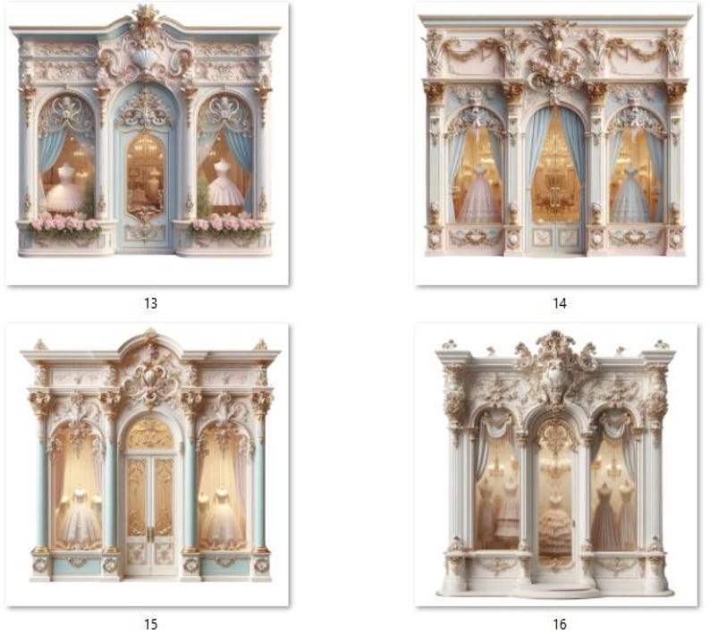 Rococo Boutique Store Front Clip Art . Transparent PNG. Clothing Shop ...