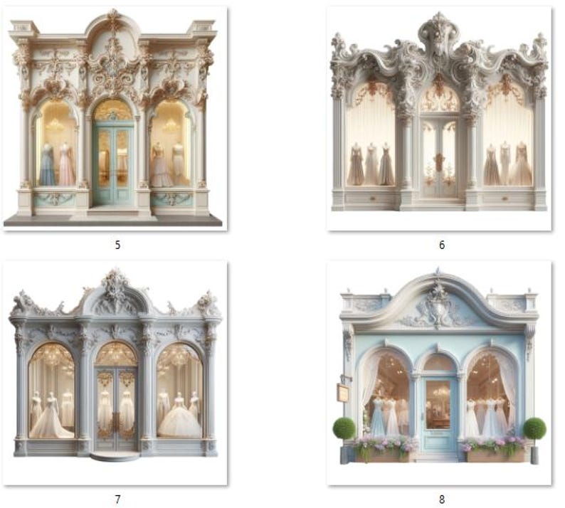 Rococo Boutique Store Front Clip Art . Transparent PNG. Clothing Shop ...