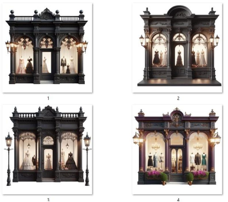 Victorian Boutique Store Front Clip Art . Transparent PNG. Clothing ...