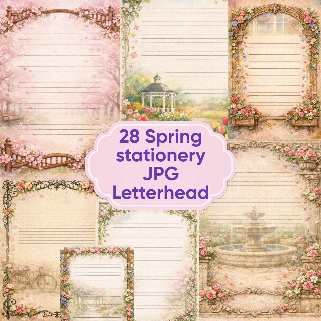 Spring Stationery Printable Papers for Snail Mail, Letter Writing ...
