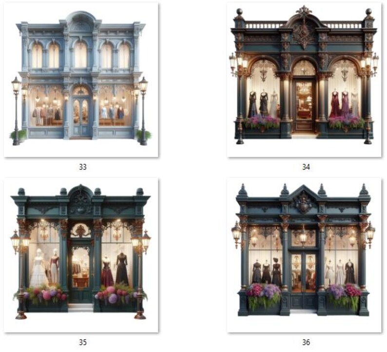 Victorian Boutique Store Front Clip Art . Transparent PNG. Clothing ...
