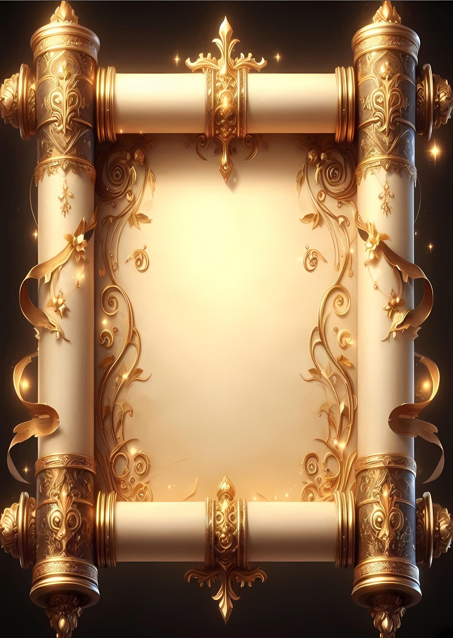Sun Light Elf Theme Fantasy Scroll Set – JPG Celestial Solar Sun Magic ...