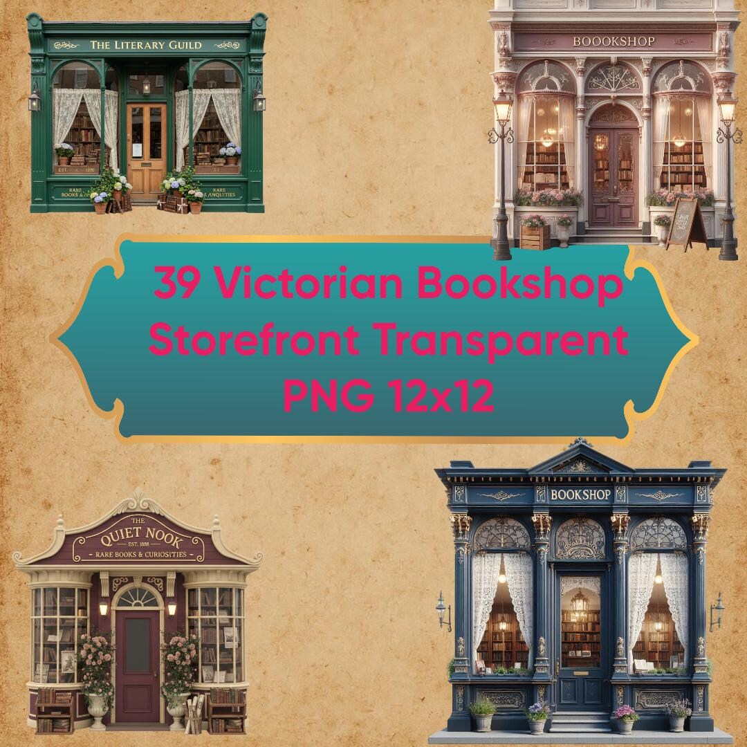 Victorian Style Bookstore Shopfront Transparent PNG Clipart ...