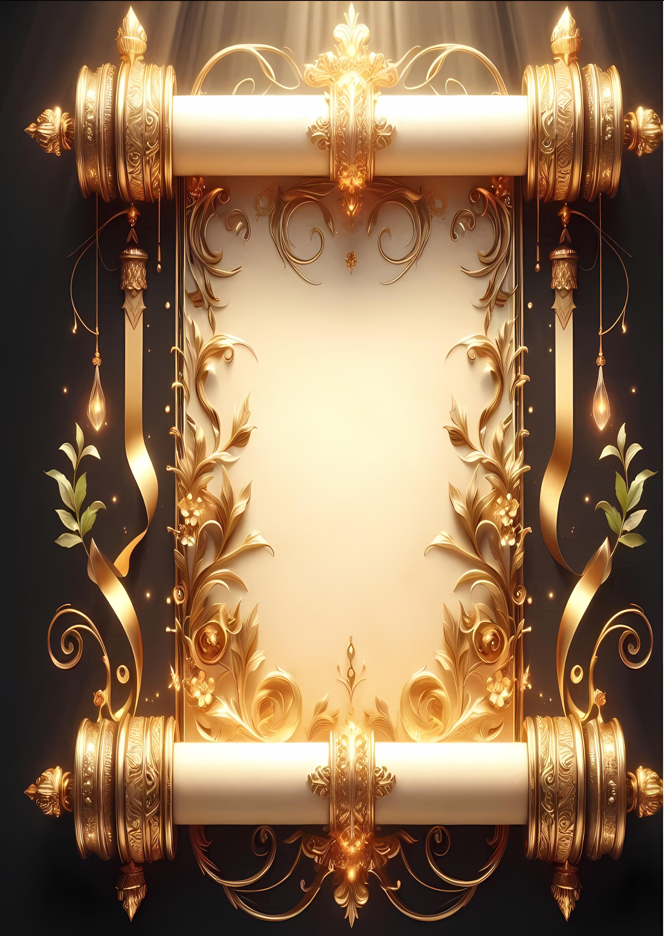 Sun Light Elf Theme Fantasy Scroll Set – JPG Celestial Solar Sun Magic ...